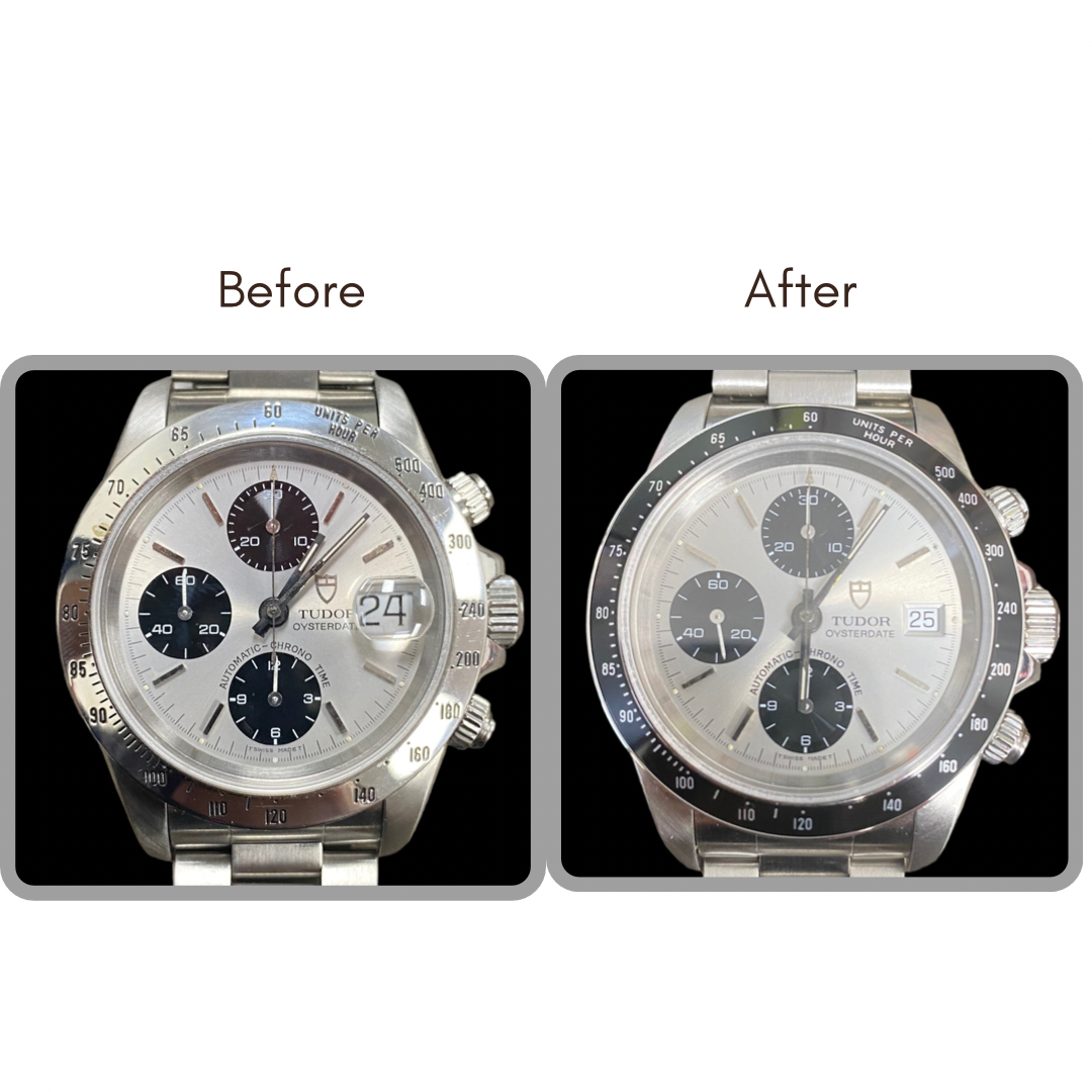 BEFORE AND AFTER - Bezel Replacement for Tudor (37CF1211) – Total Watch ...