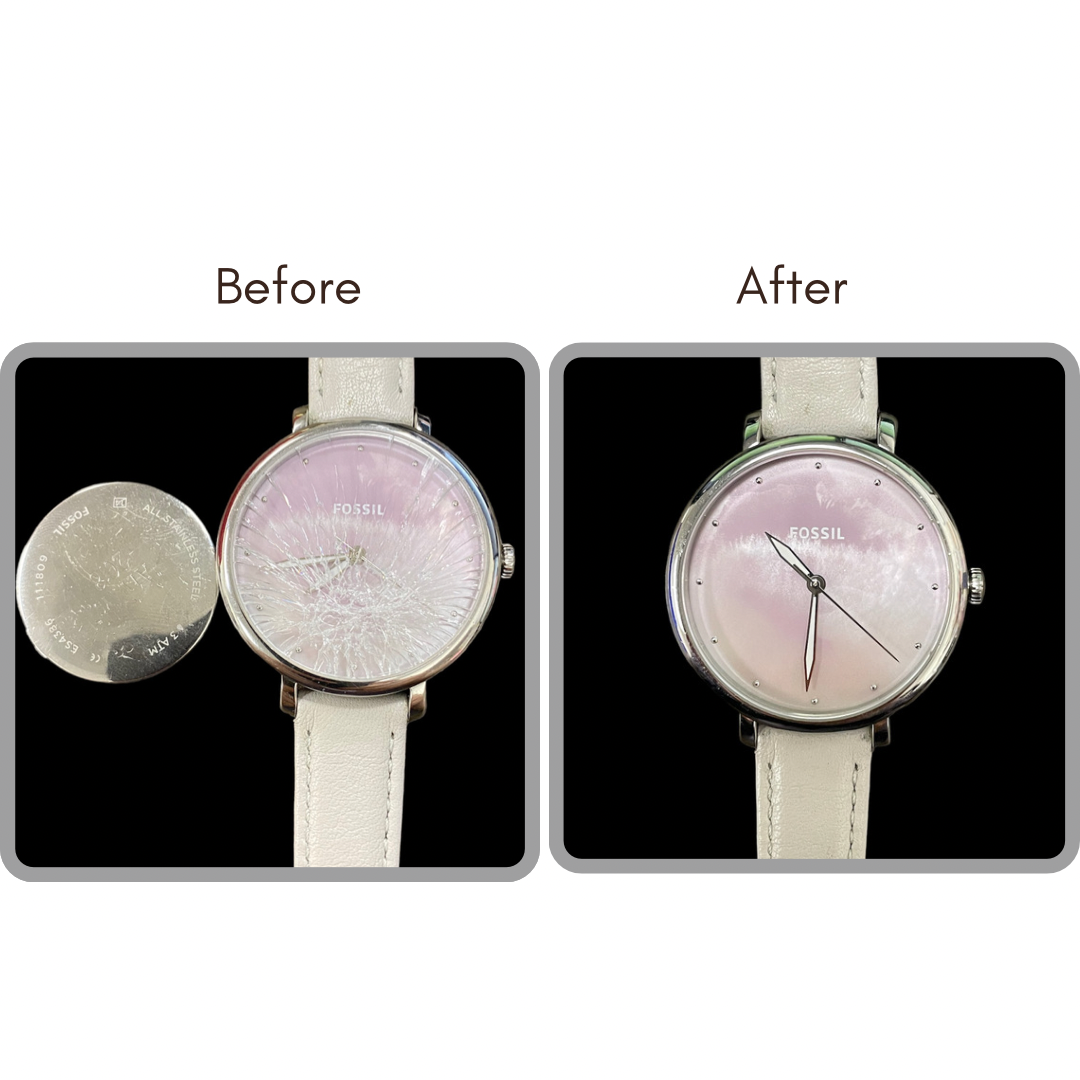 BEFORE AND AFTER - Crystal & Battery Replacement for Fossil ES4386 ...