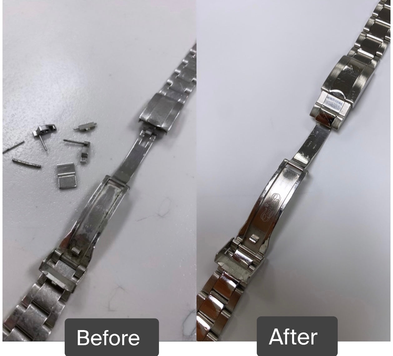 BEFORE AND AFTER - CLASP REPAIR FOR ROLEX – Total Watch Repair