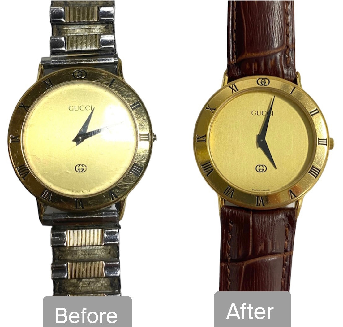BEFORE AND AFTER - Servicing for Gucci 0215231 – Total Watch Repair