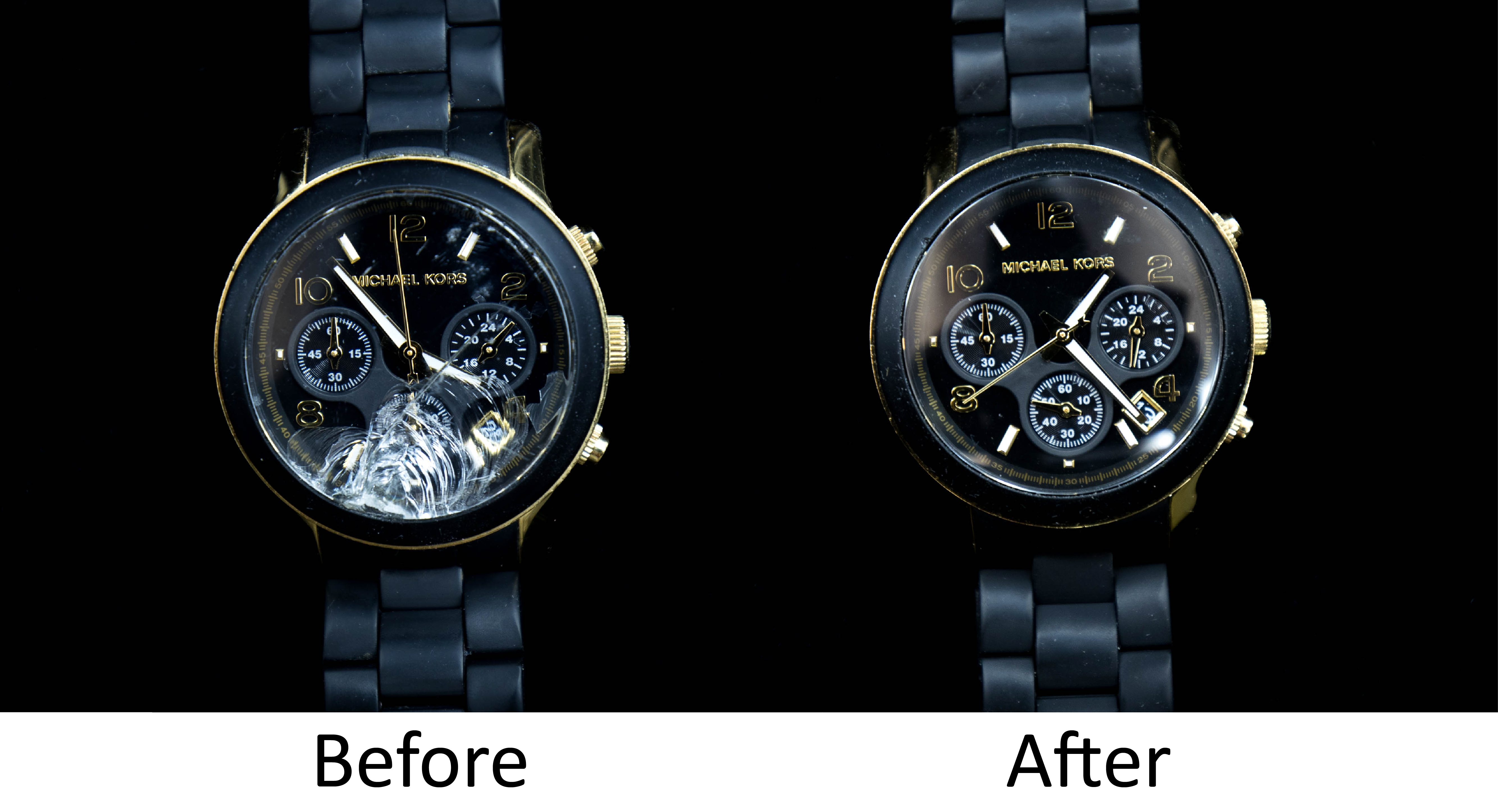Michael Kors - Crystal Replacement Before and After – Total Watch Repair