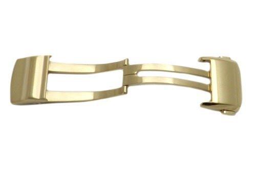 Hadley Roma Gold Tone Stainless Steel Locking Push Button Adjustable ...