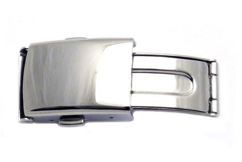Hadley Roma Polished Stainless Steel Push Button Fold Over Buckle ...