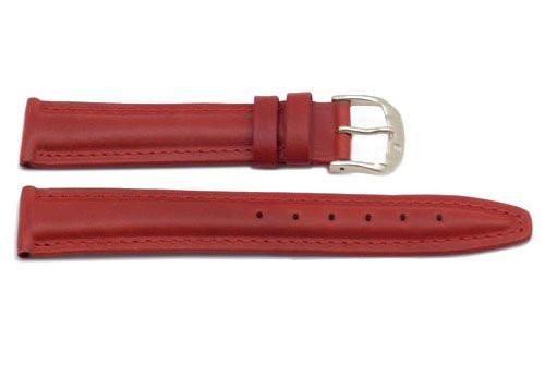 Genuine Padded Leather Red Watch Band | Total Watch Repair - L1099