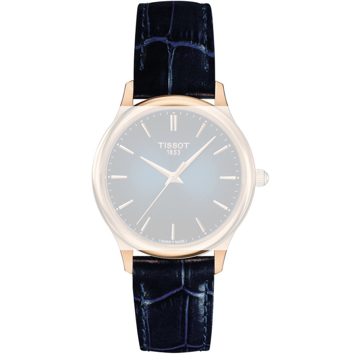 Genuine Tissot 16mm Excellence Blue Leather Strap by Tissot | Total ...